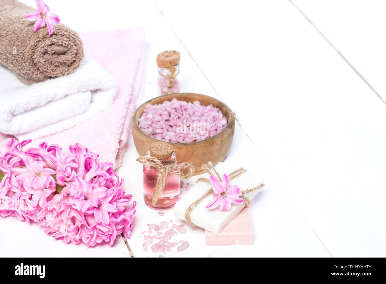 Spa background in the range of pink and white Stock Photo - Alamy
