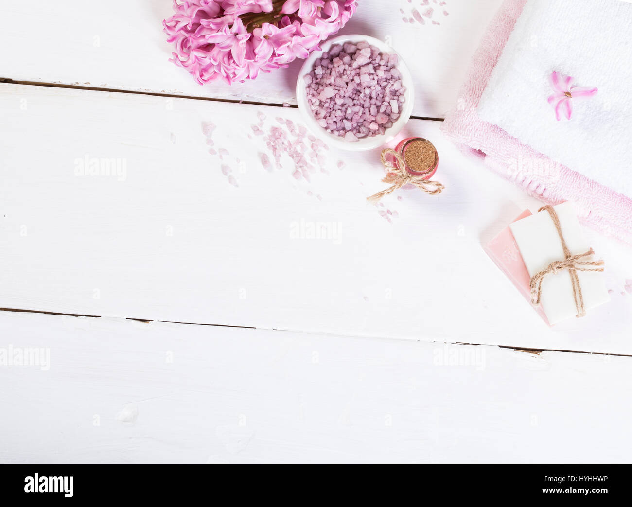 Spa background in the range of pink and white Stock Photo - Alamy