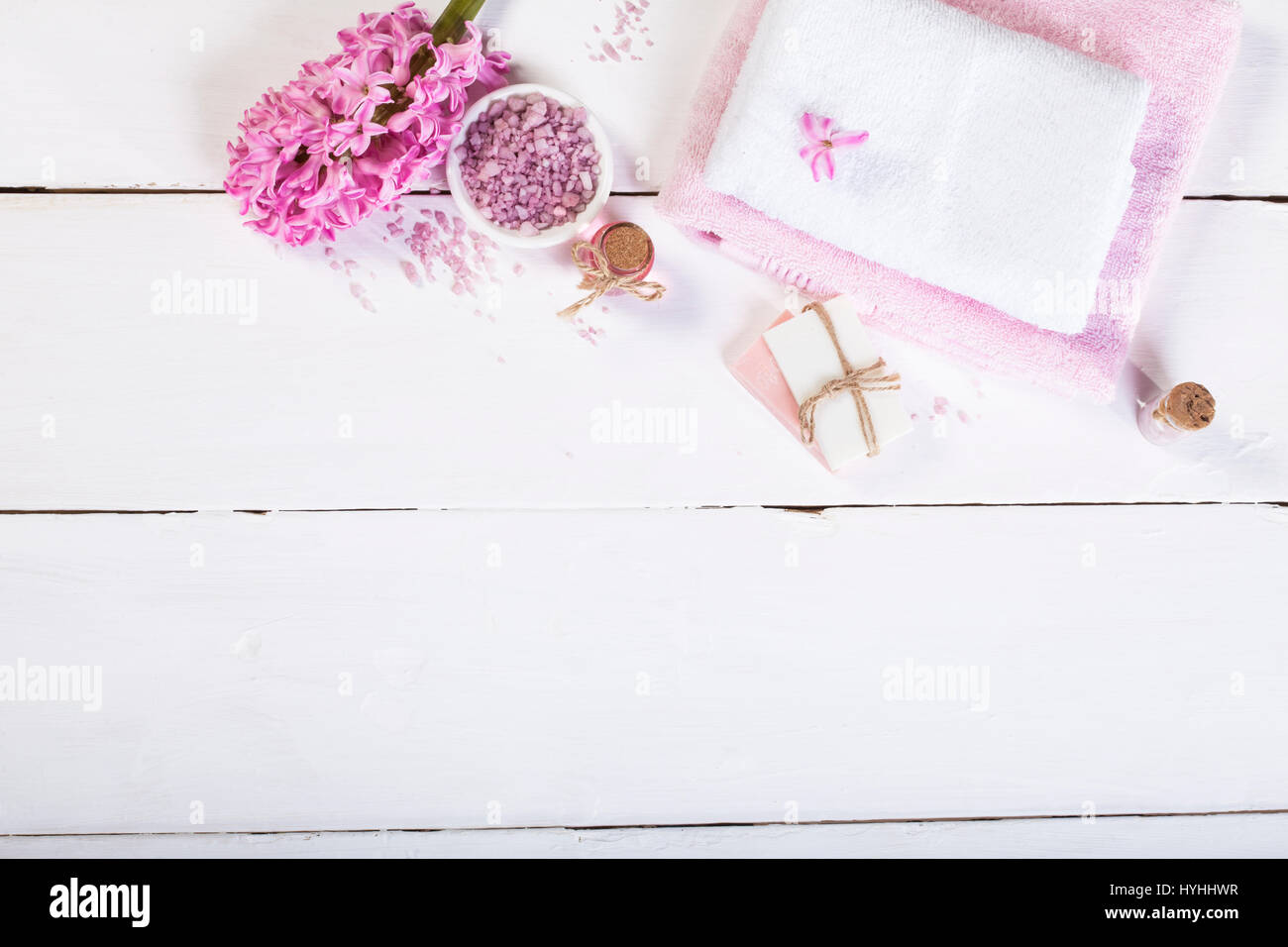 Spa background in the range of pink and white Stock Photo - Alamy