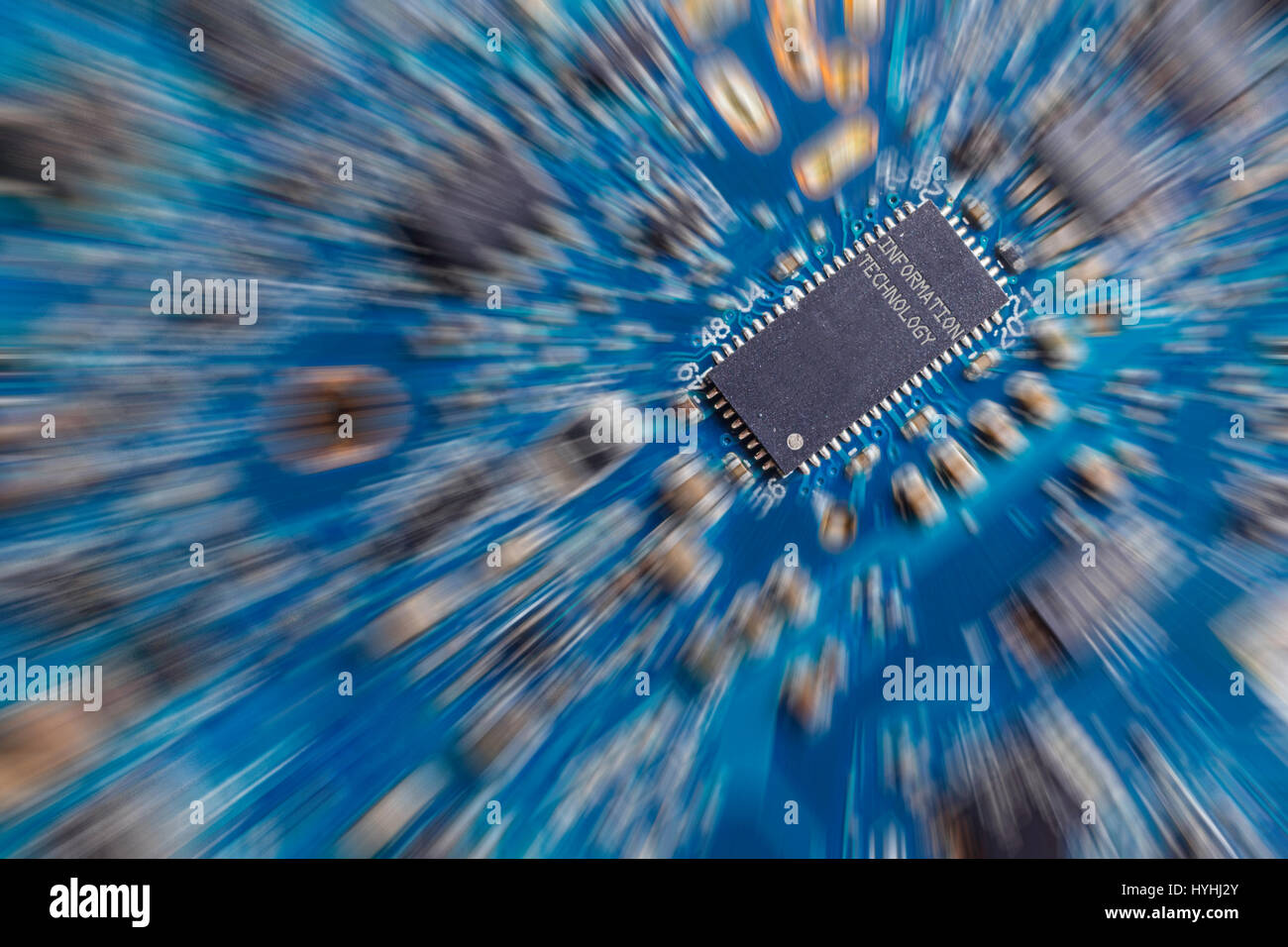 circuit board with Information Technology written on chip Stock Photo ...