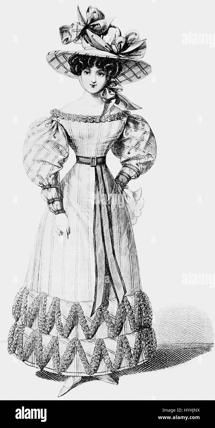 The 1826 Wiener Moden fashion plate showcases the clothing styles of ...