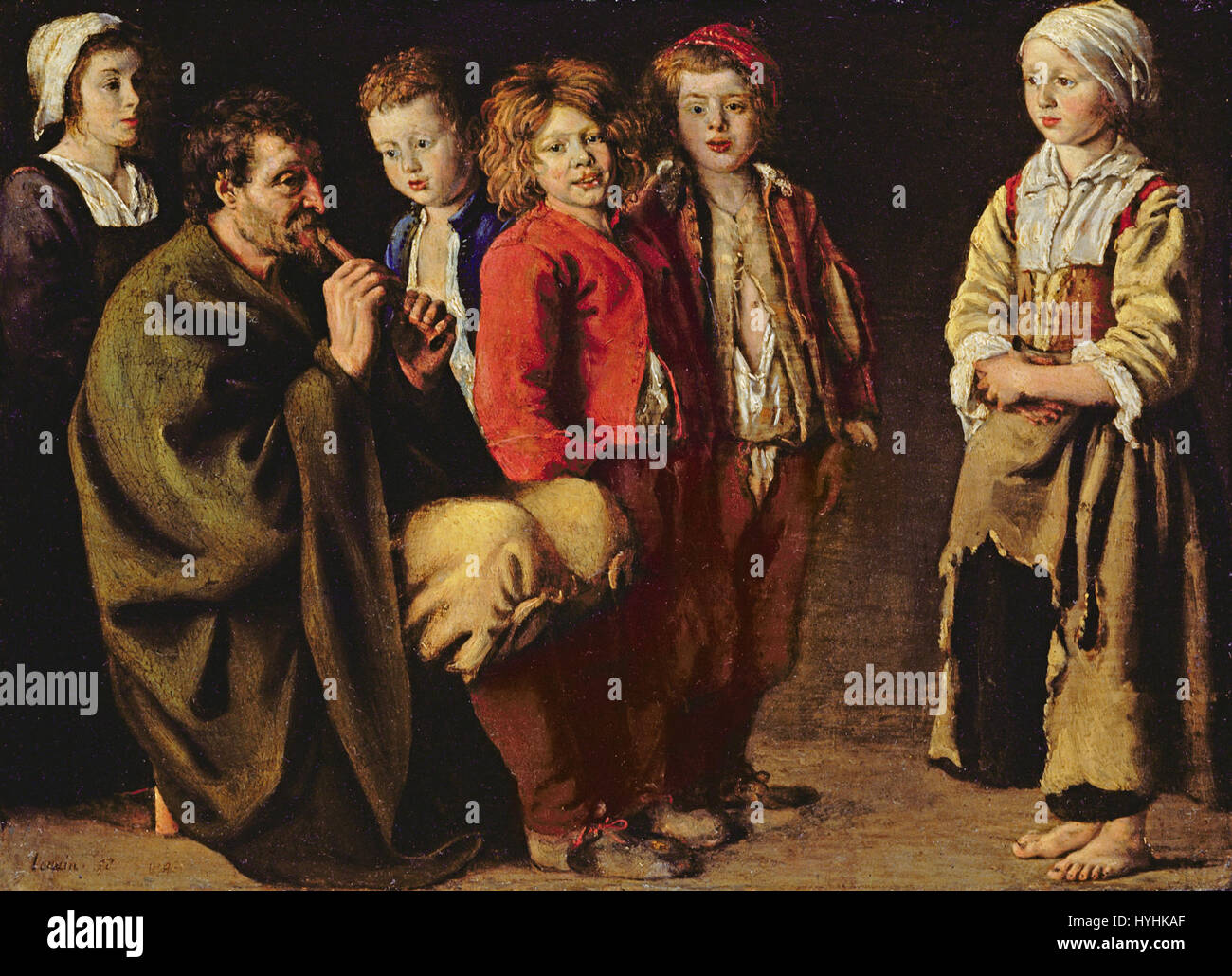 'Les Village pipeaux' by Antoine Le Nain portrays a rural scene with ...