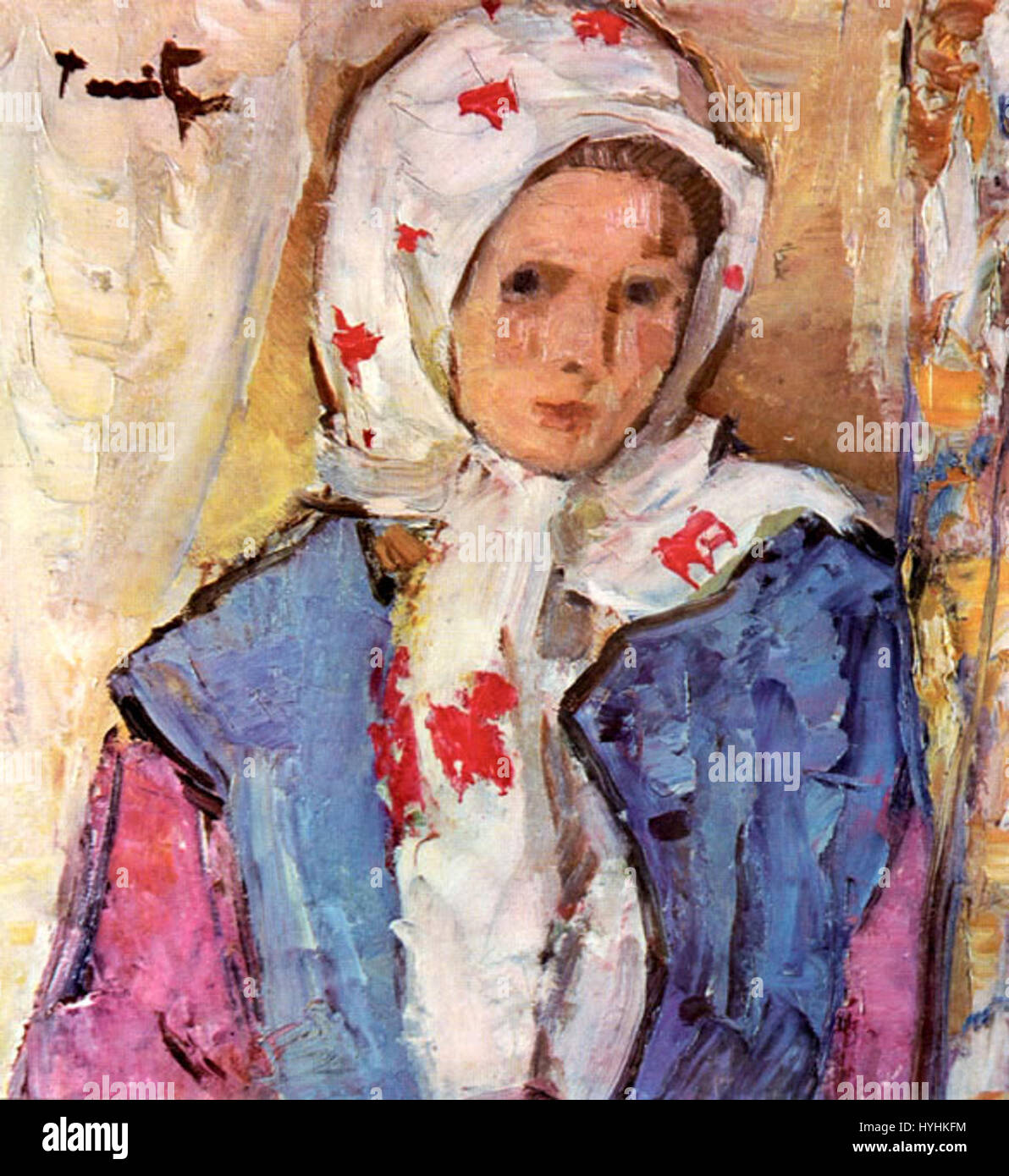 Nicolae Tonitza's painting 'Fata' (The Girl) is a well-known portrait ...