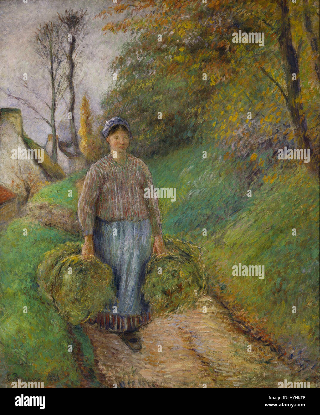 In this painting, Camille Pissarro captures rural life with his ...