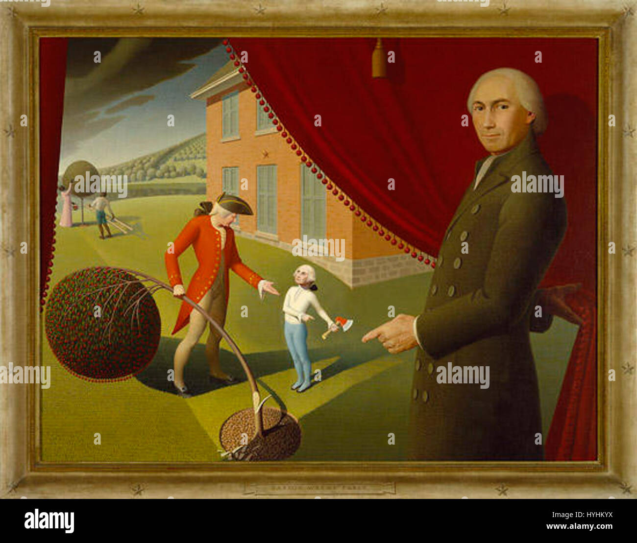 Grant wood parson weems fable hi-res stock photography and images - Alamy