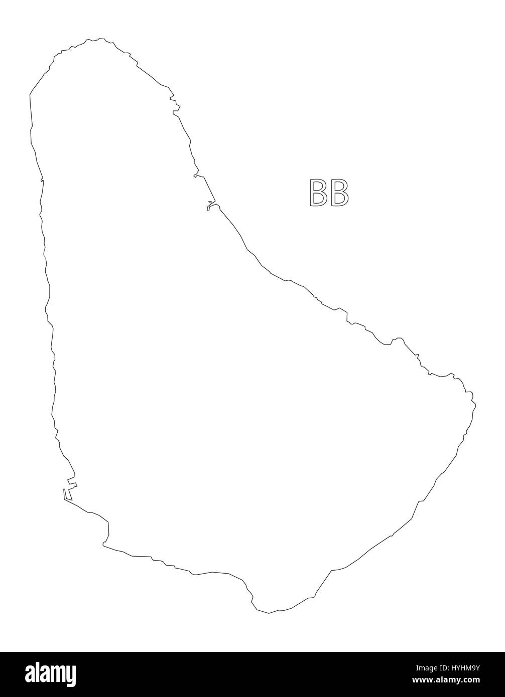 Barbados outline silhouette map illustration Stock Vector Image & Art ...