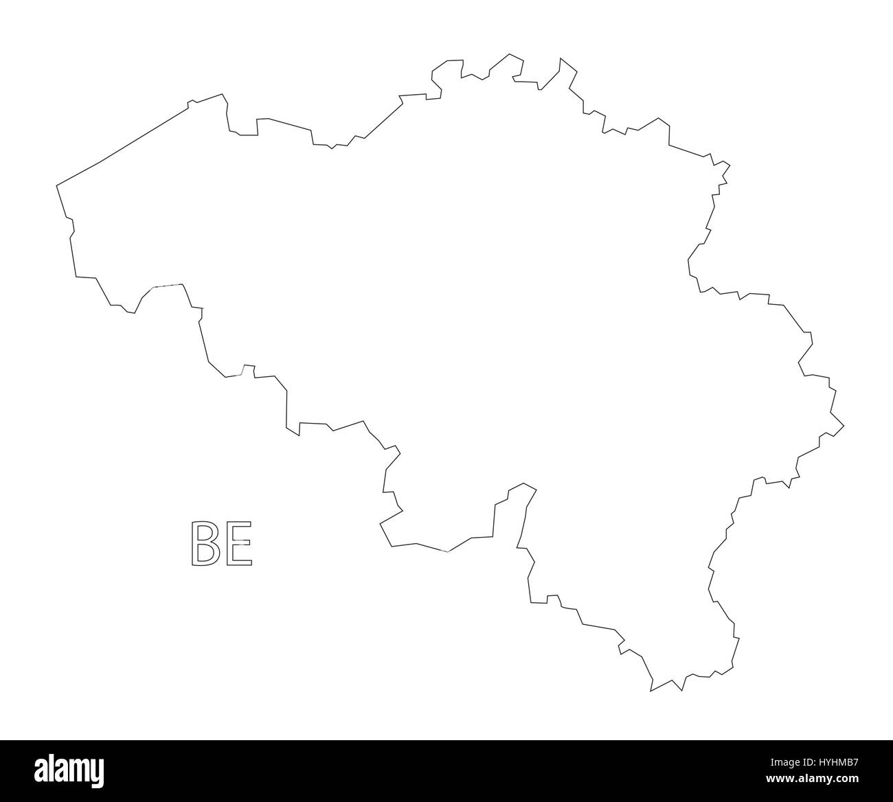 Belgium outline silhouette map illustration Stock Vector Image & Art ...