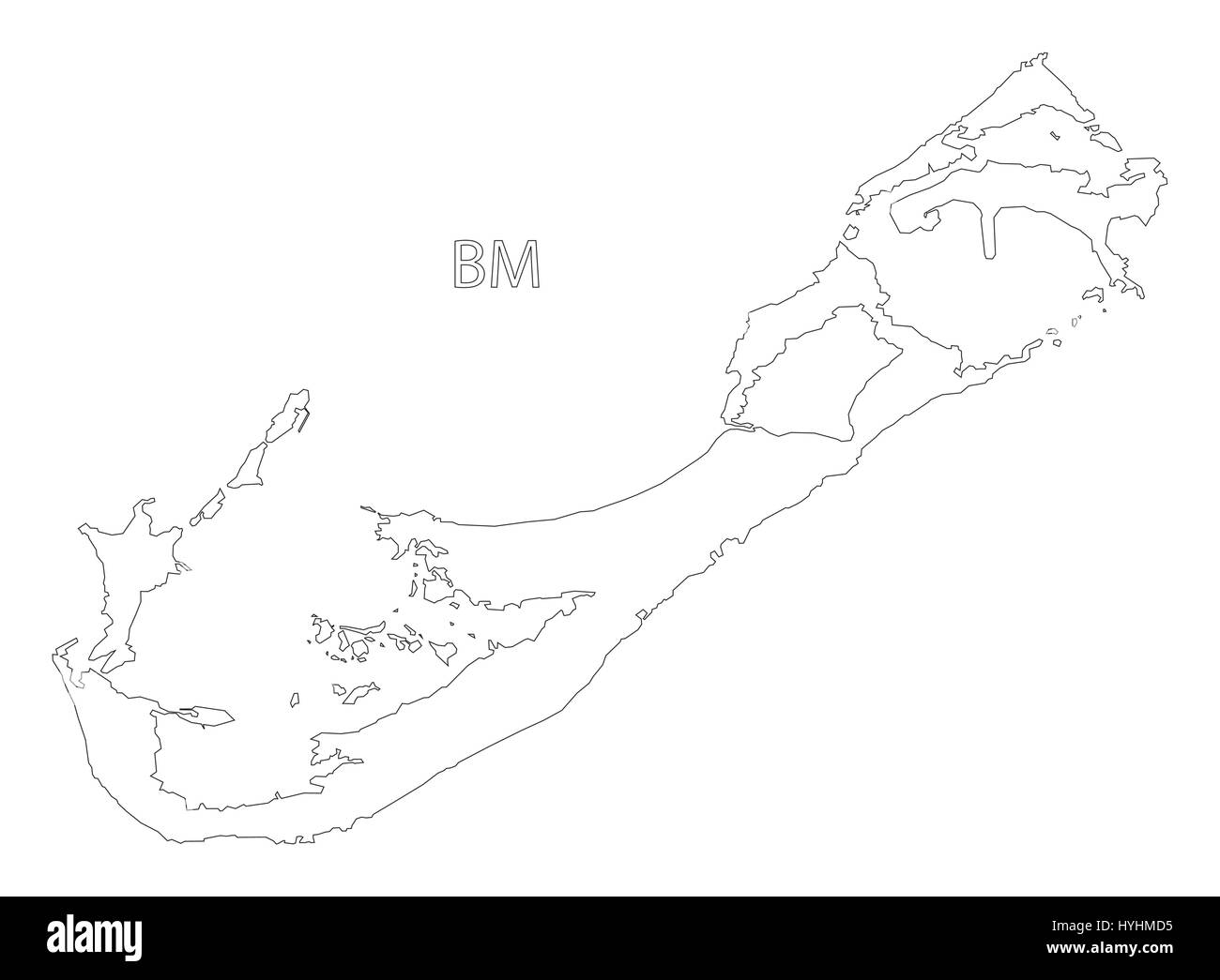 Bermuda outline silhouette map illustration Stock Vector Image & Art ...