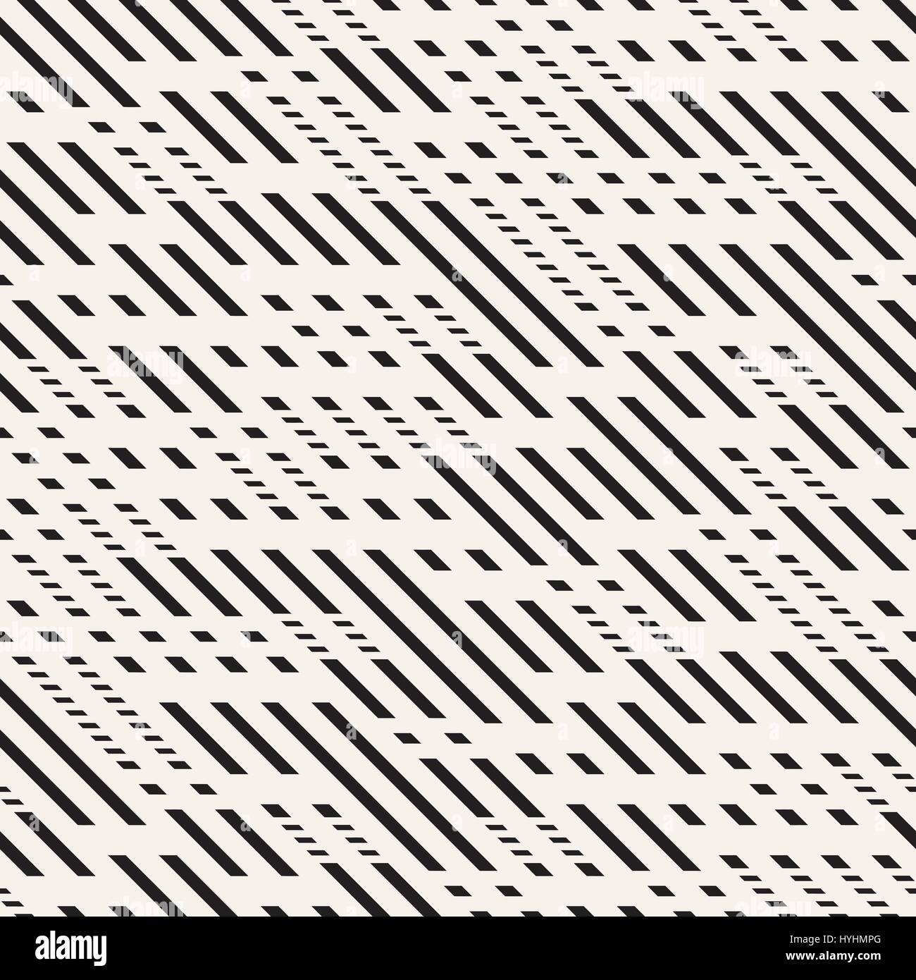 Black and White Dashed Lines Pattern. Modern Abstract Vector Seamless ...