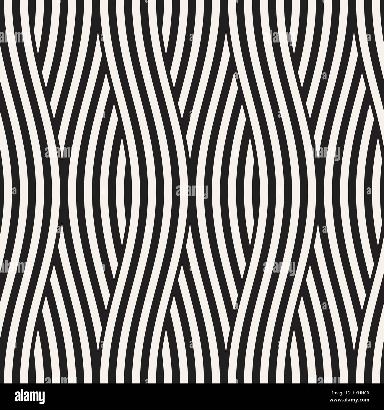 Abstract geometric pattern with wavy lines. Interlacing rounded stripes ...
