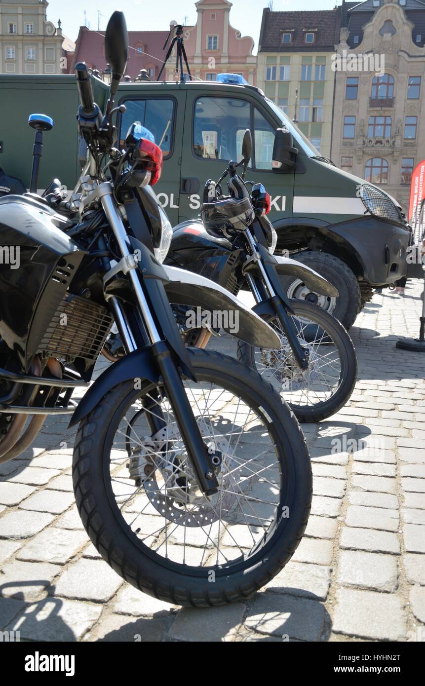 Motorcycles of the Polish army Stock Photo - Alamy