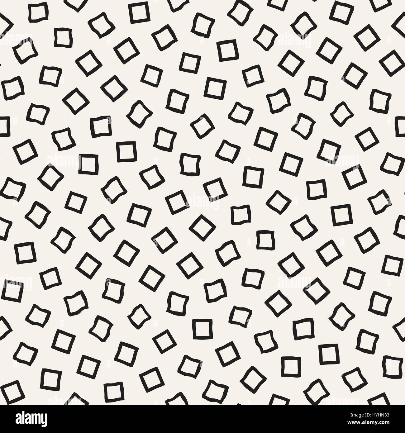 Stylish Doodle Scattered Shapes. Vector Seamless Black And White ...