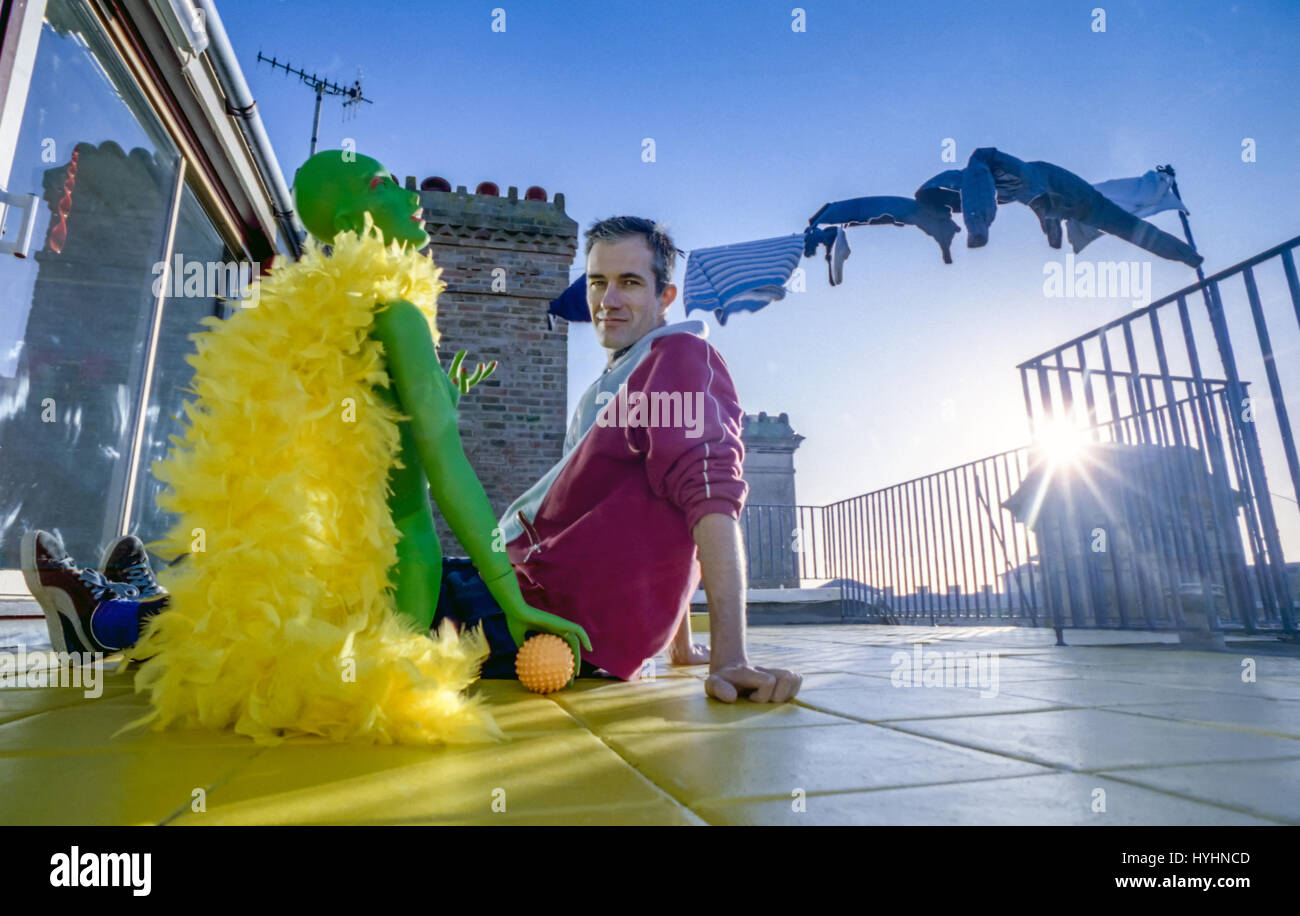 Writer Geoff Dyer at home in Hove in 1999 Stock Photo - Alamy