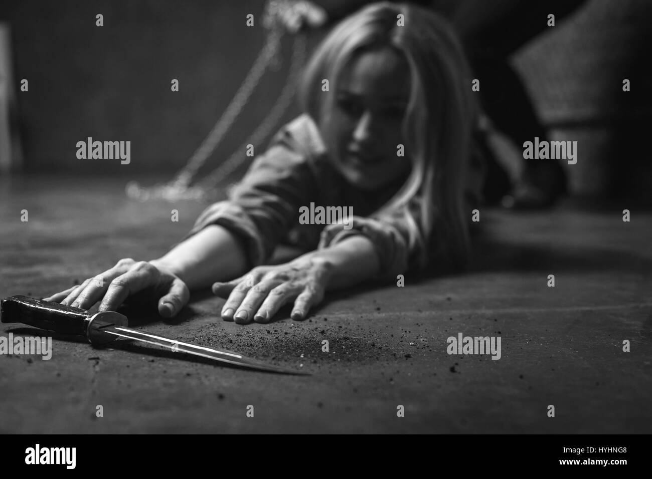 Crime abduction kidnapping Black and White Stock Photos & Images - Alamy