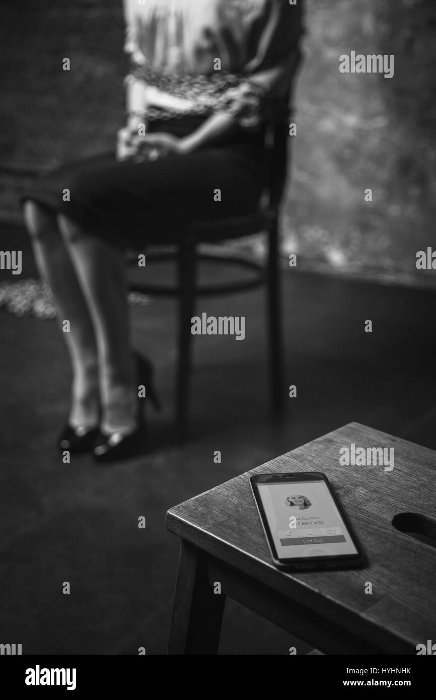 Victims rescue squad calling the kidnapper Stock Photo - Alamy