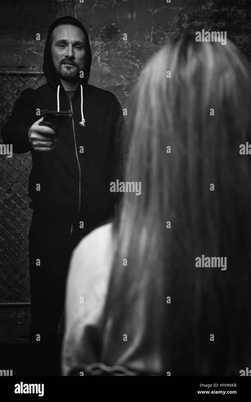 Terrifying dangerous man showing his dominance Stock Photo - Alamy