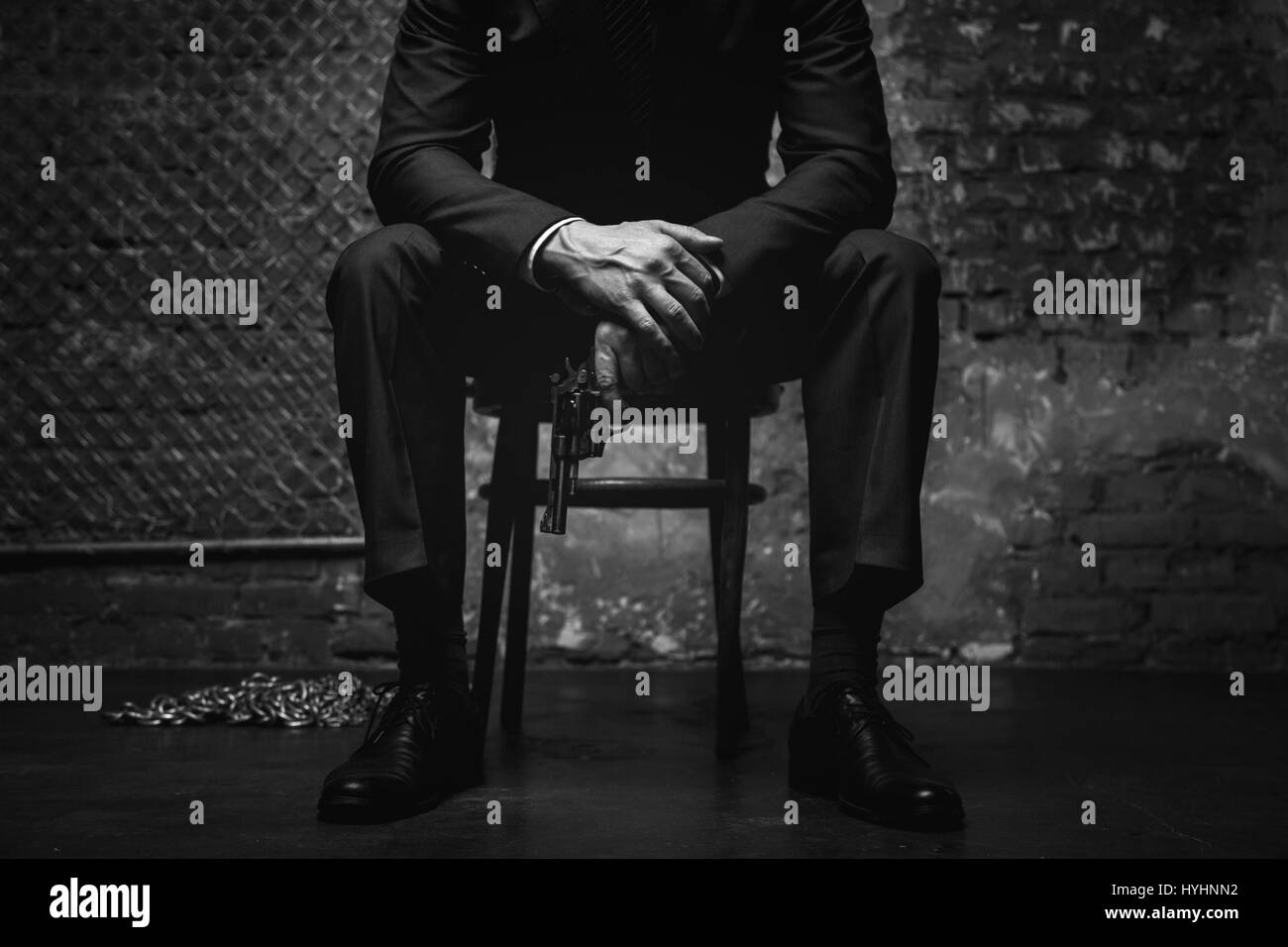 Imperious classy gentleman looking dangerous Stock Photo - Alamy