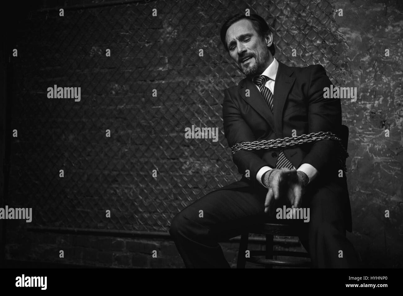 Strong black man chains hi-res stock photography and images - Alamy