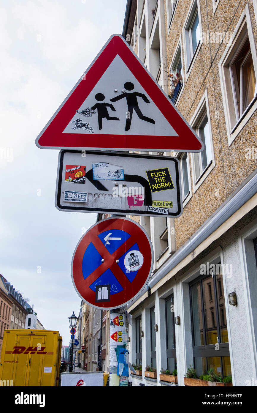 Stickers on traffic signs hi-res stock photography and images - Alamy