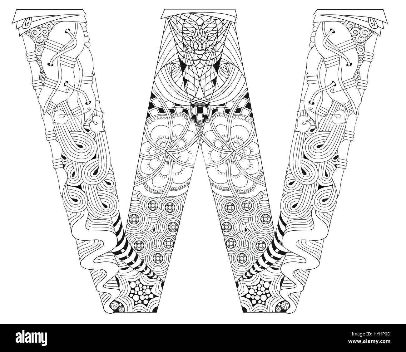 Ornate letter w hi-res stock photography and images - Alamy