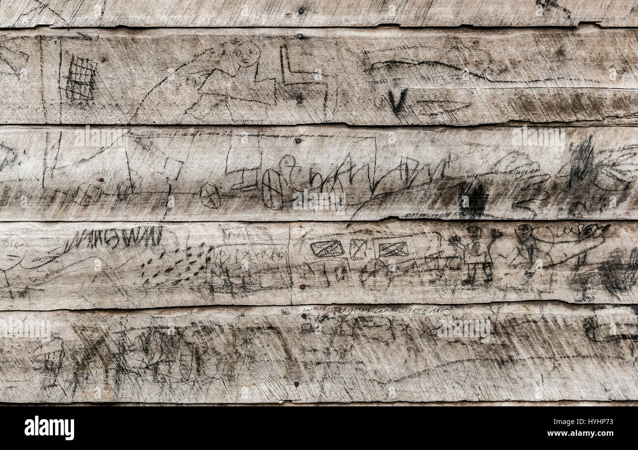 Handmade story on woodboard in Nord Kivu Stock Photo - Alamy