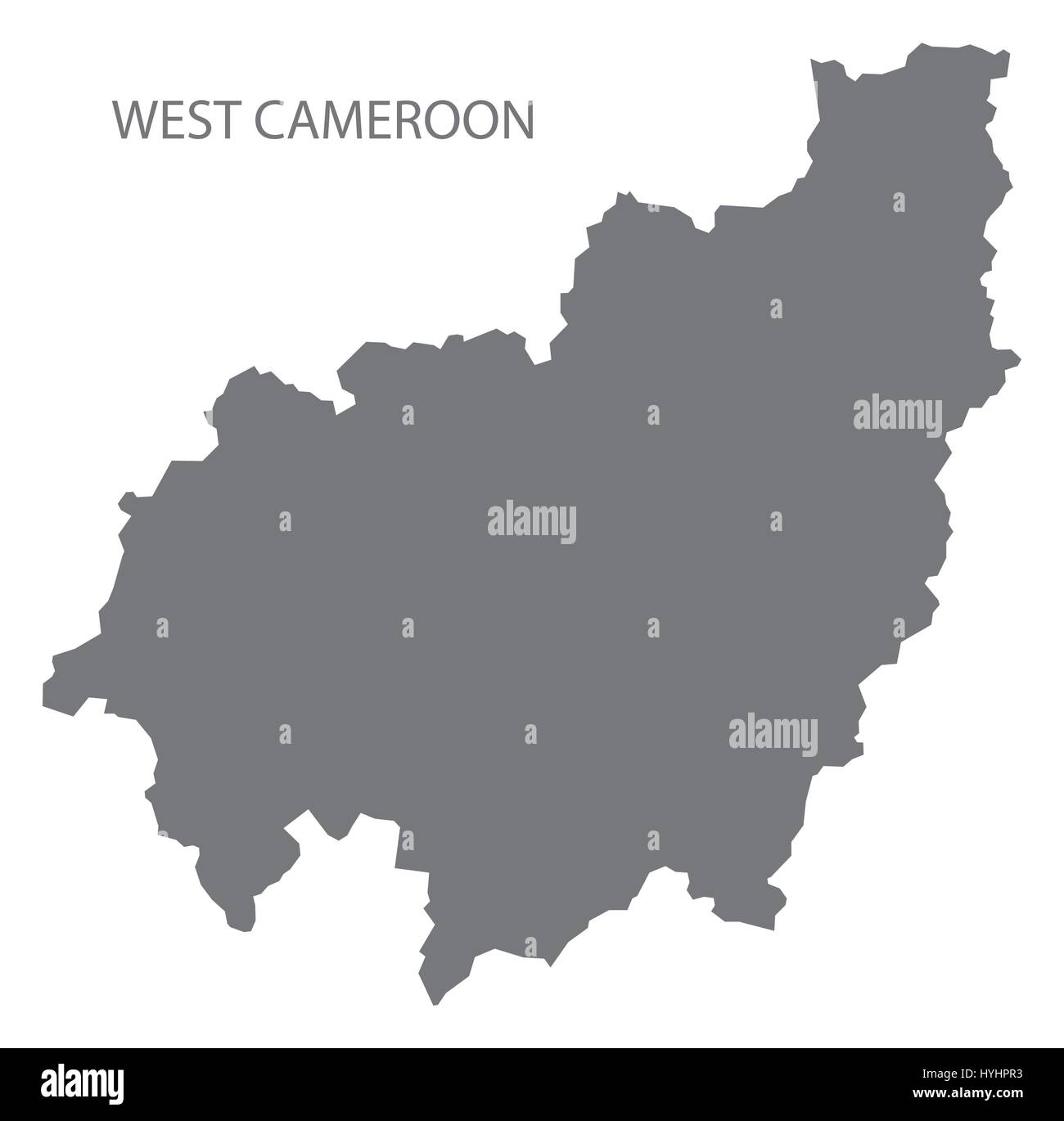 West Cameroon province map grey illustration silhouette Stock Vector ...