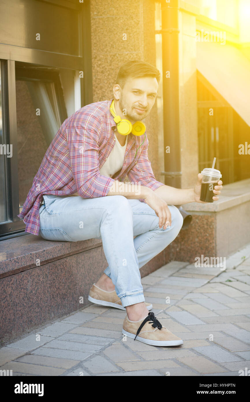 Young man outdoor Stock Photo - Alamy