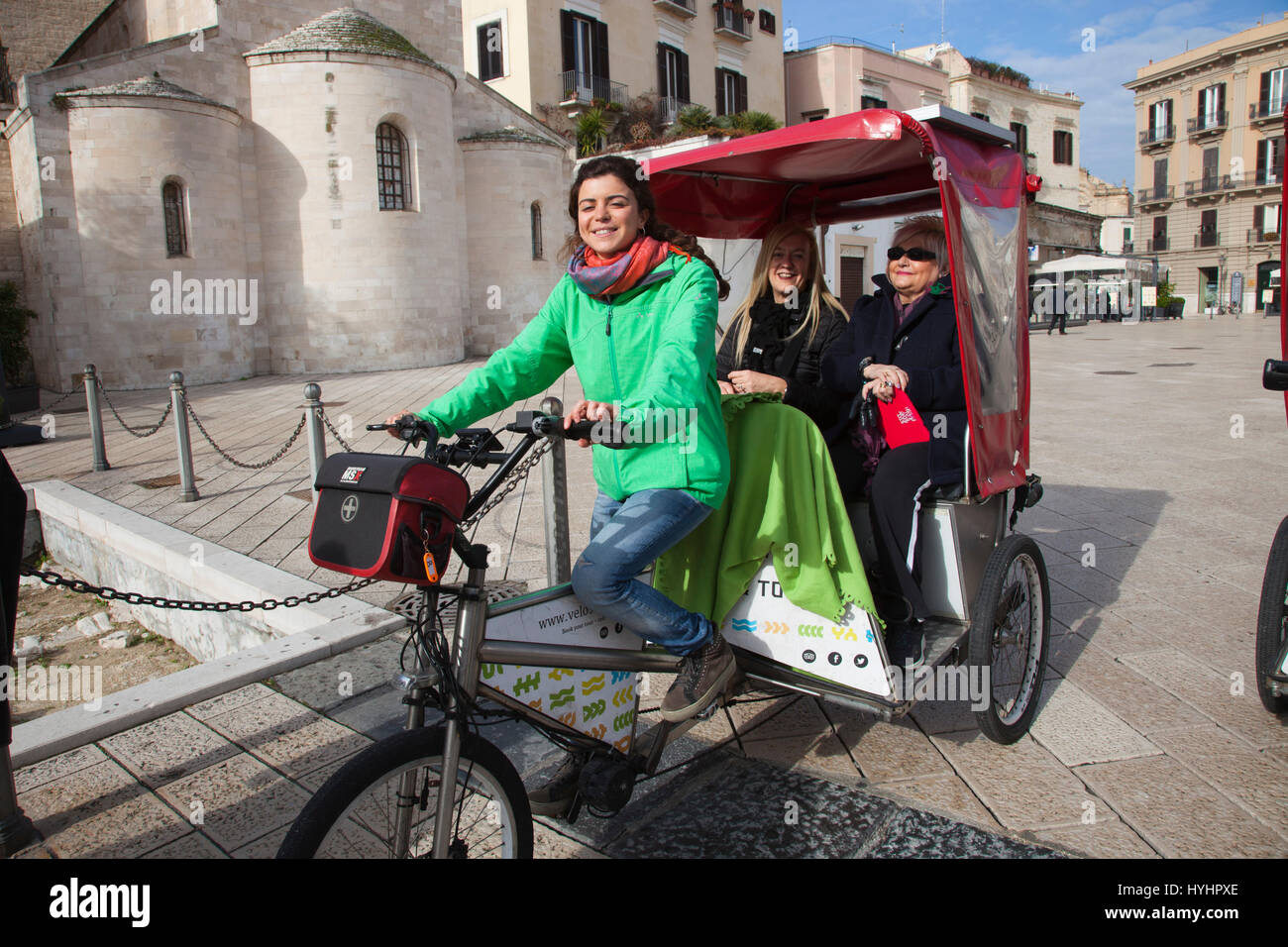rickshaw ride, old town, Bari, Puglia, Italy, Europe Stock Photo - Alamy