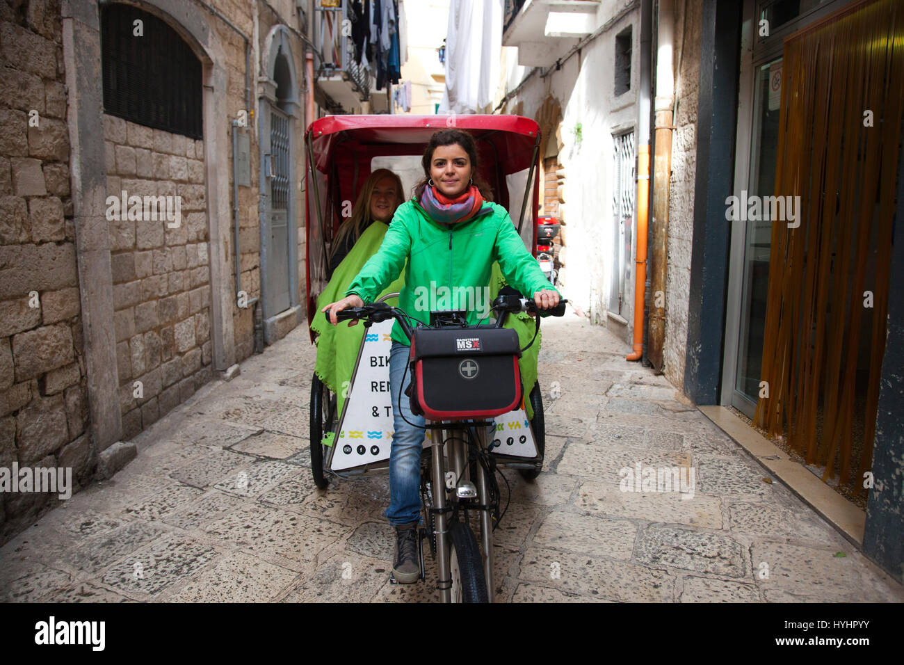 rickshaw ride, old town, Bari, Puglia, Italy, Europe Stock Photo - Alamy