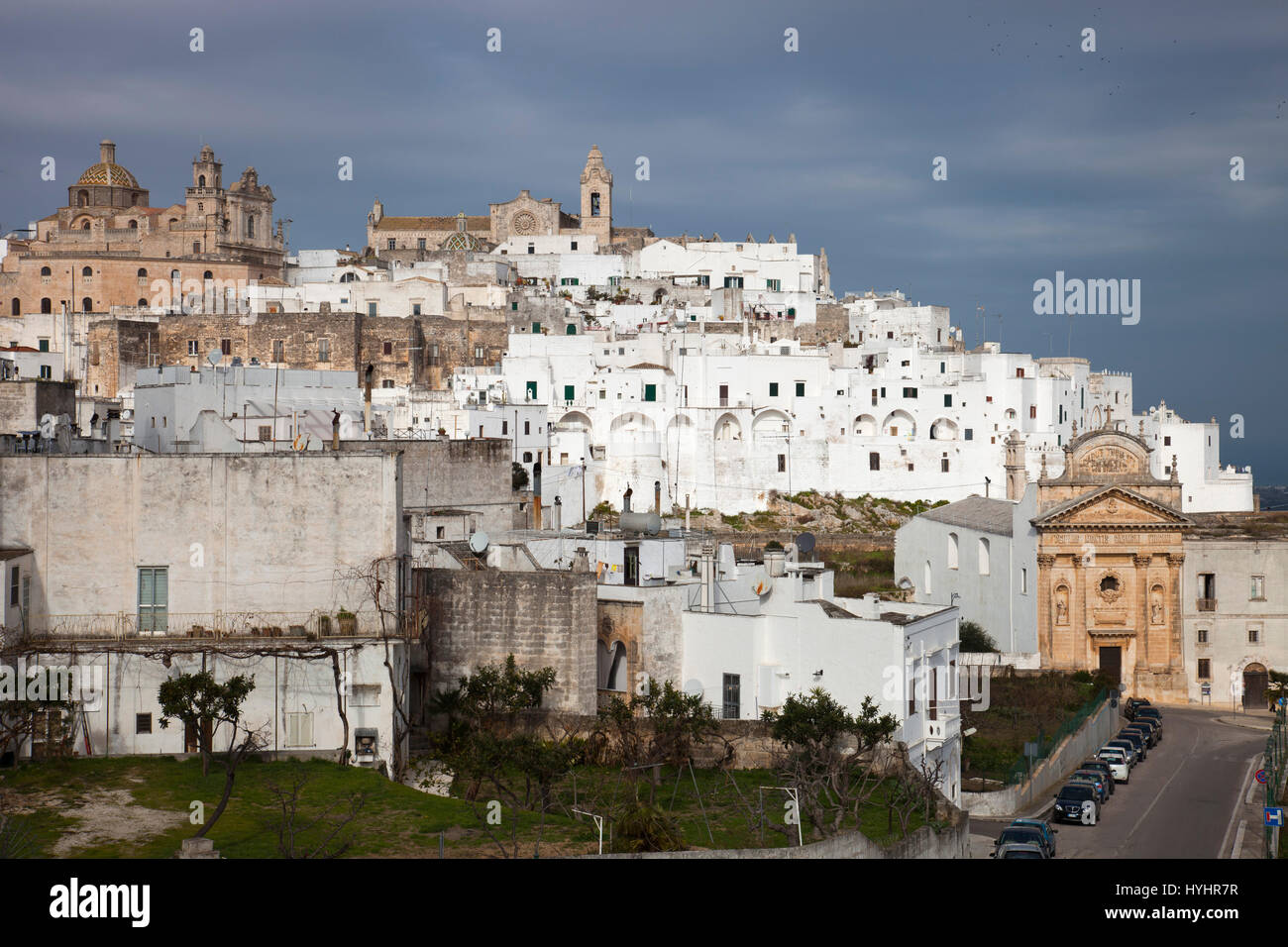 View with the Cathedral and the Church of St Vito Martire, Ostuni ...
