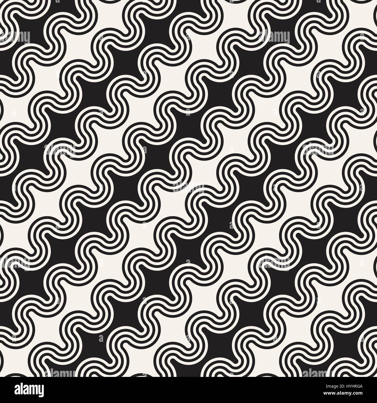Seamless wavy lines pattern. Repeating vector texture. Stylish stripes ...