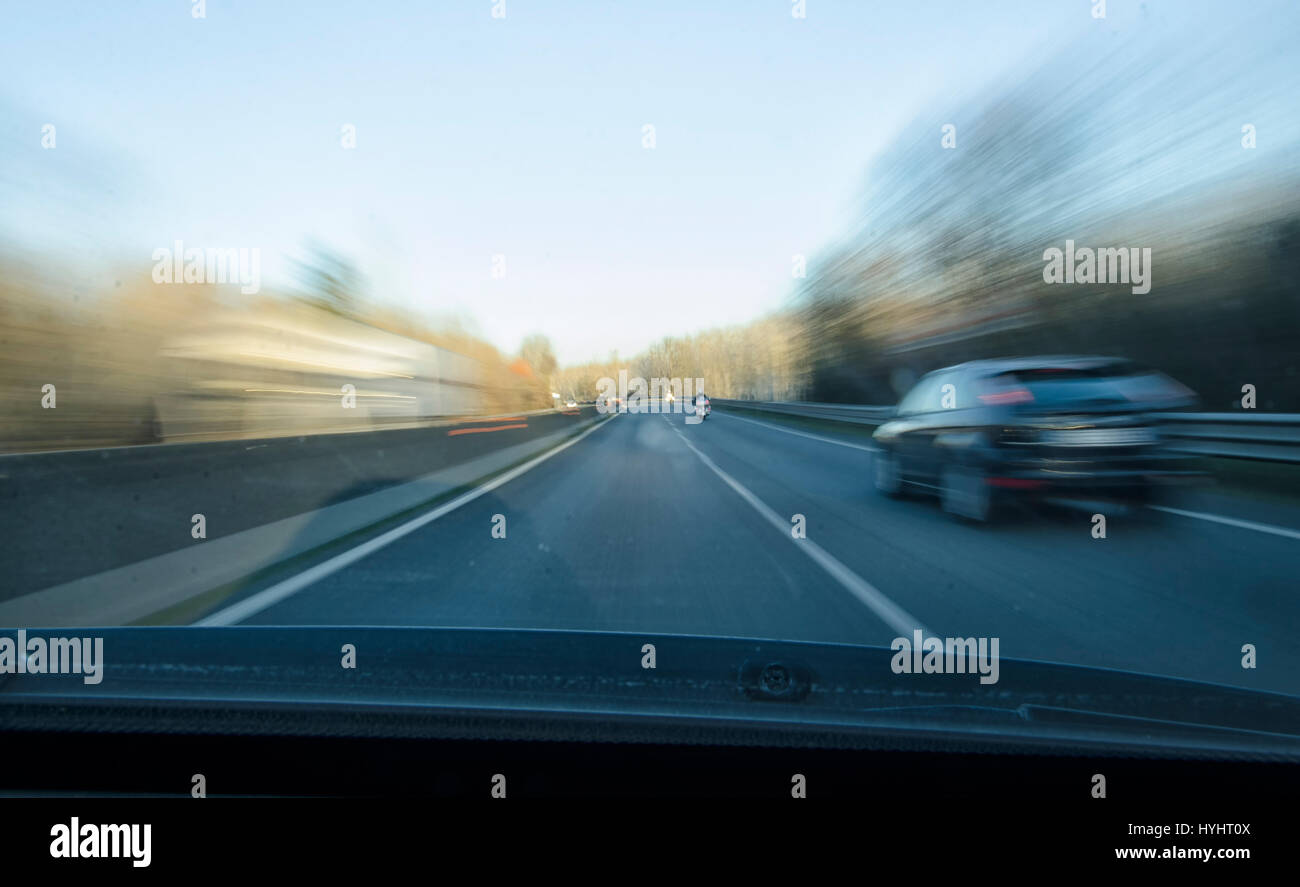 View of dangerous overtaking on a motorway Stock Photo - Alamy