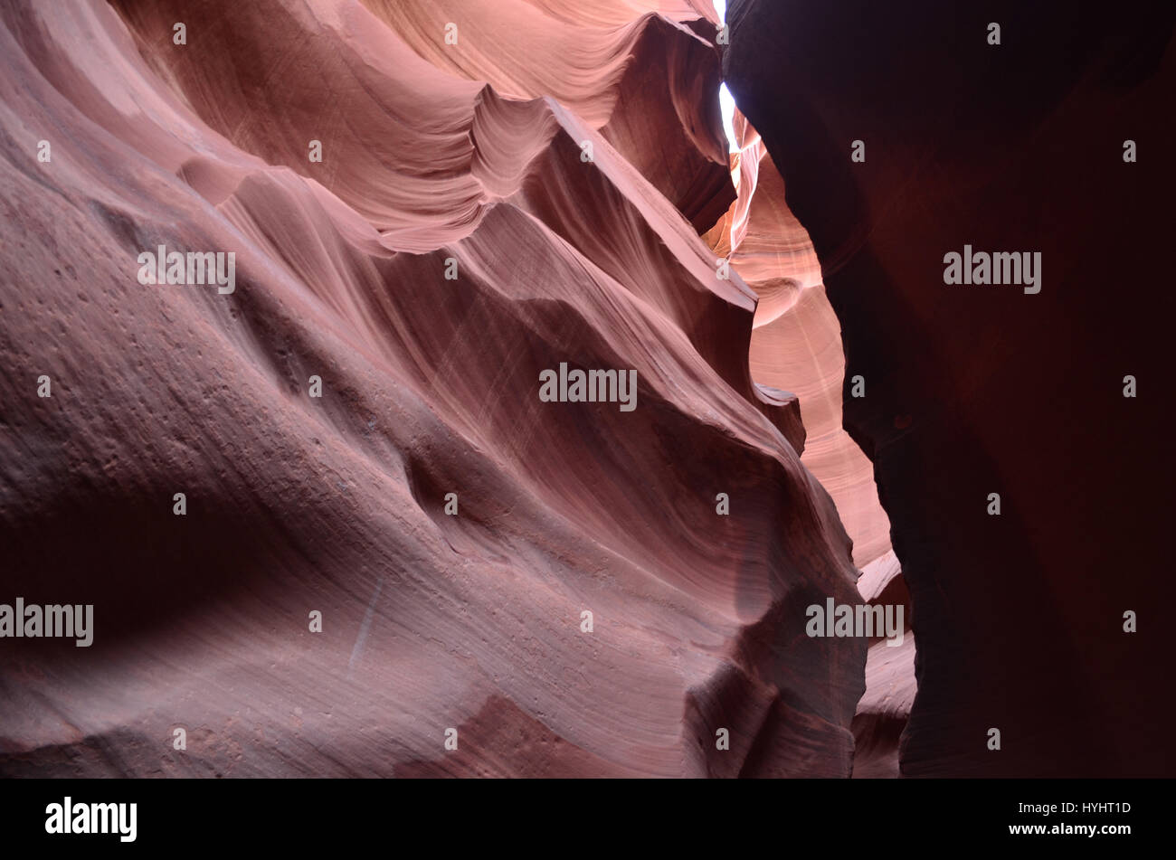 Beautiful look at Arizona's slot canyon with curves and patterns Stock ...