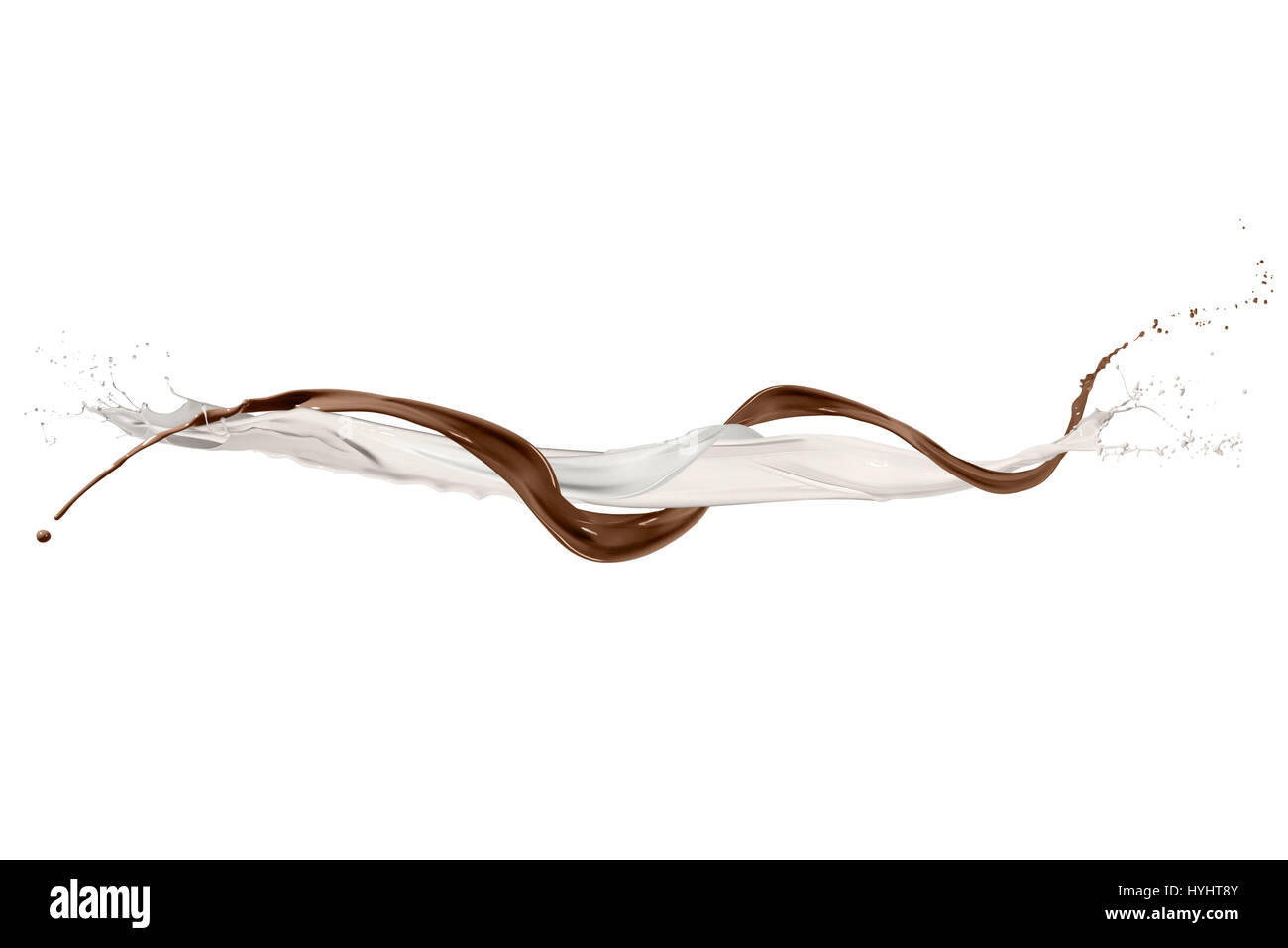 milk and chocolate wave splashing, isolated on white Stock Photo - Alamy