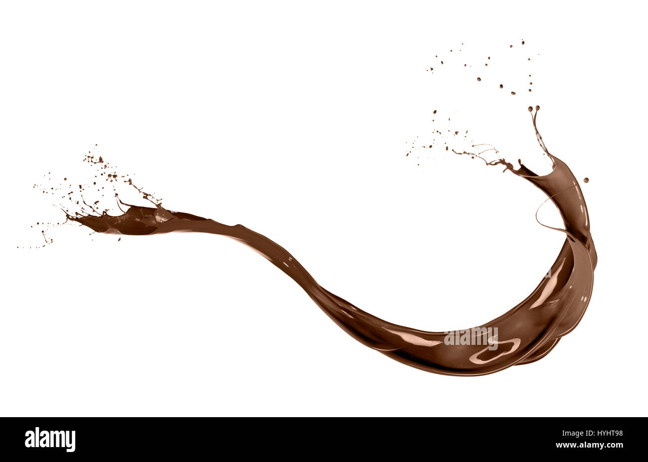 liquid splash chocolate wave, isolated on white Stock Photo - Alamy