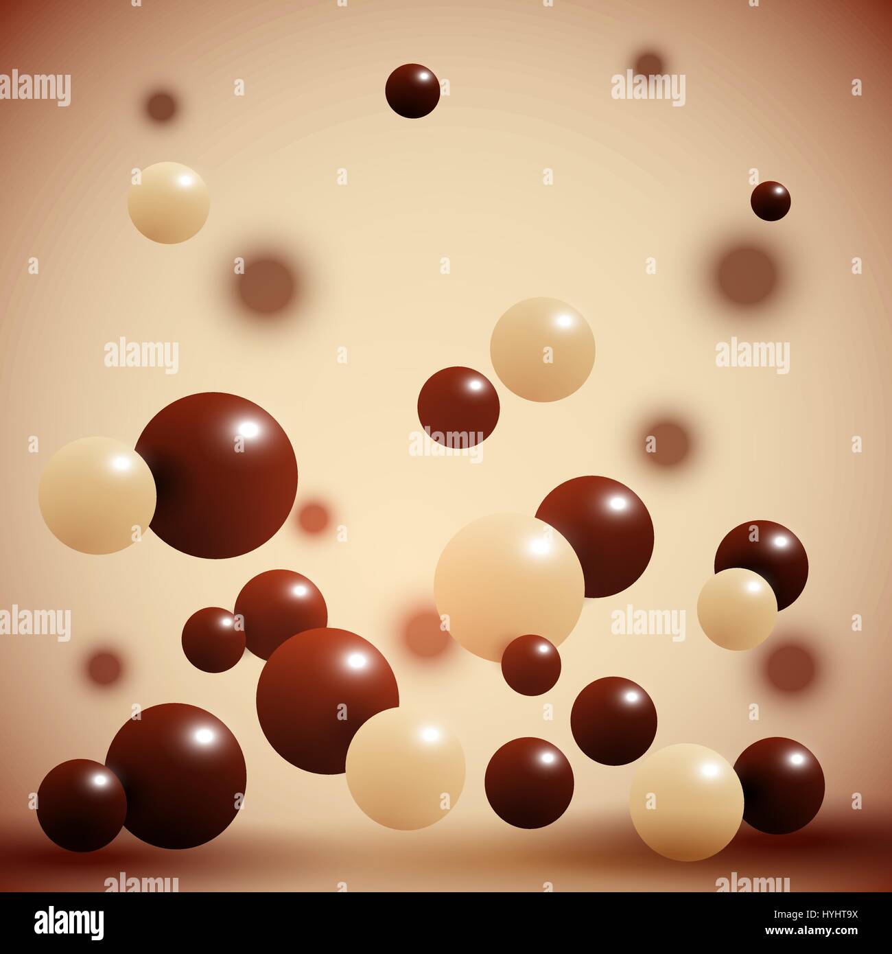 Chocolate balls on abstract background. Vector illustration Stock ...