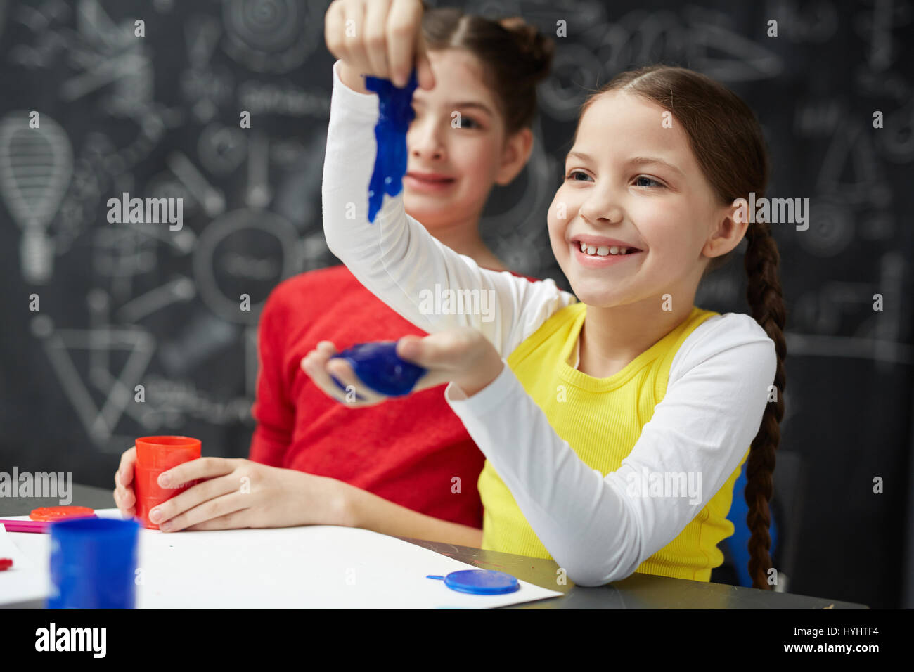 Fun at lesson Stock Photo - Alamy