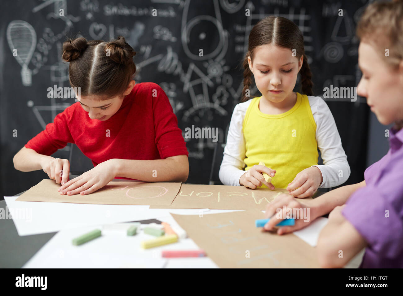 Learning at school Stock Photo - Alamy