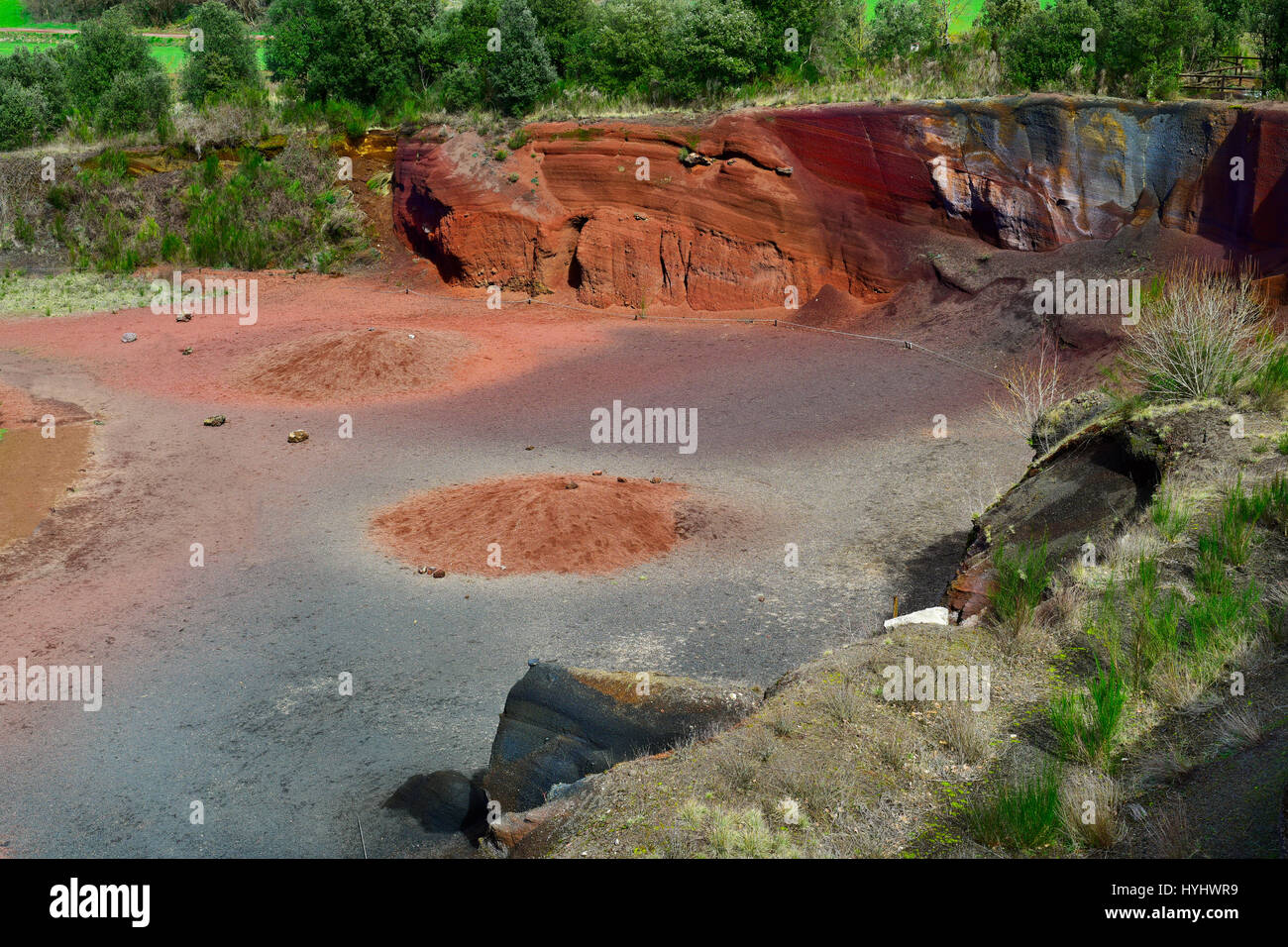 a view of the crater of the Croscat Volcano in the Garrotxa Volcanic ...