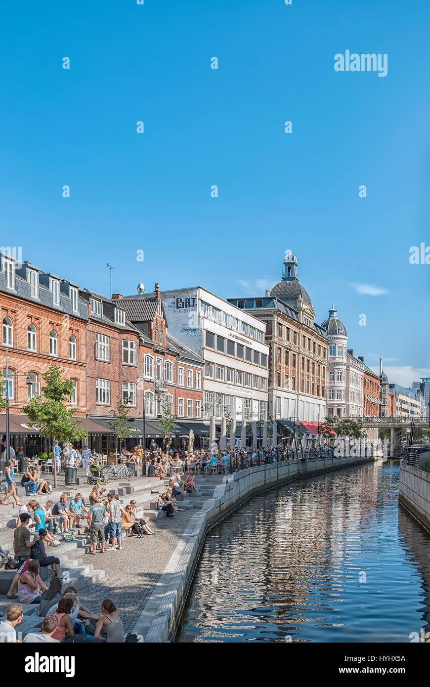 AARHUS, DENMARK - AUGUST 07, 2009: Canal scene from the Danish city of ...
