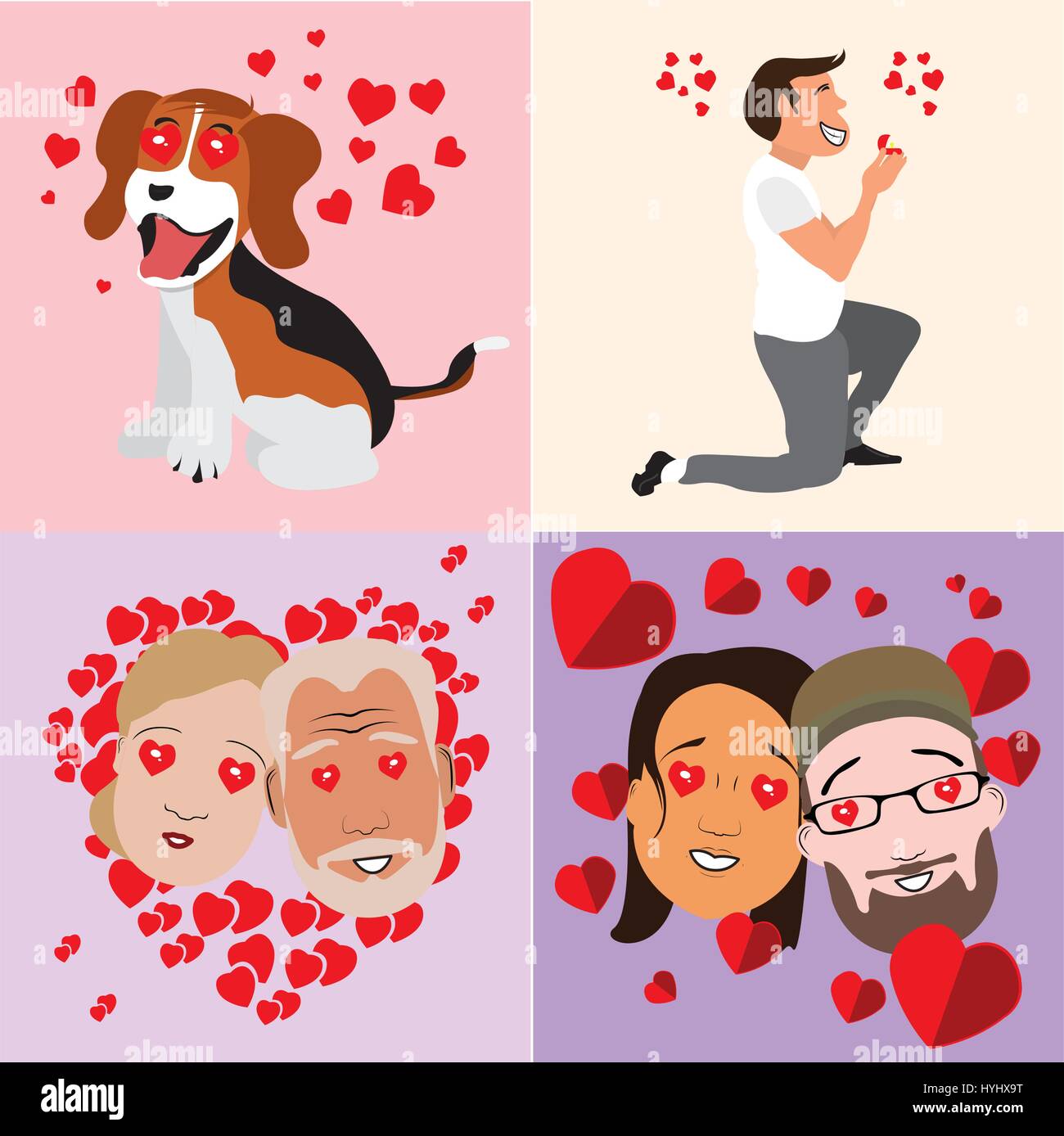 Set of in-love characters Stock Vector Image & Art - Alamy