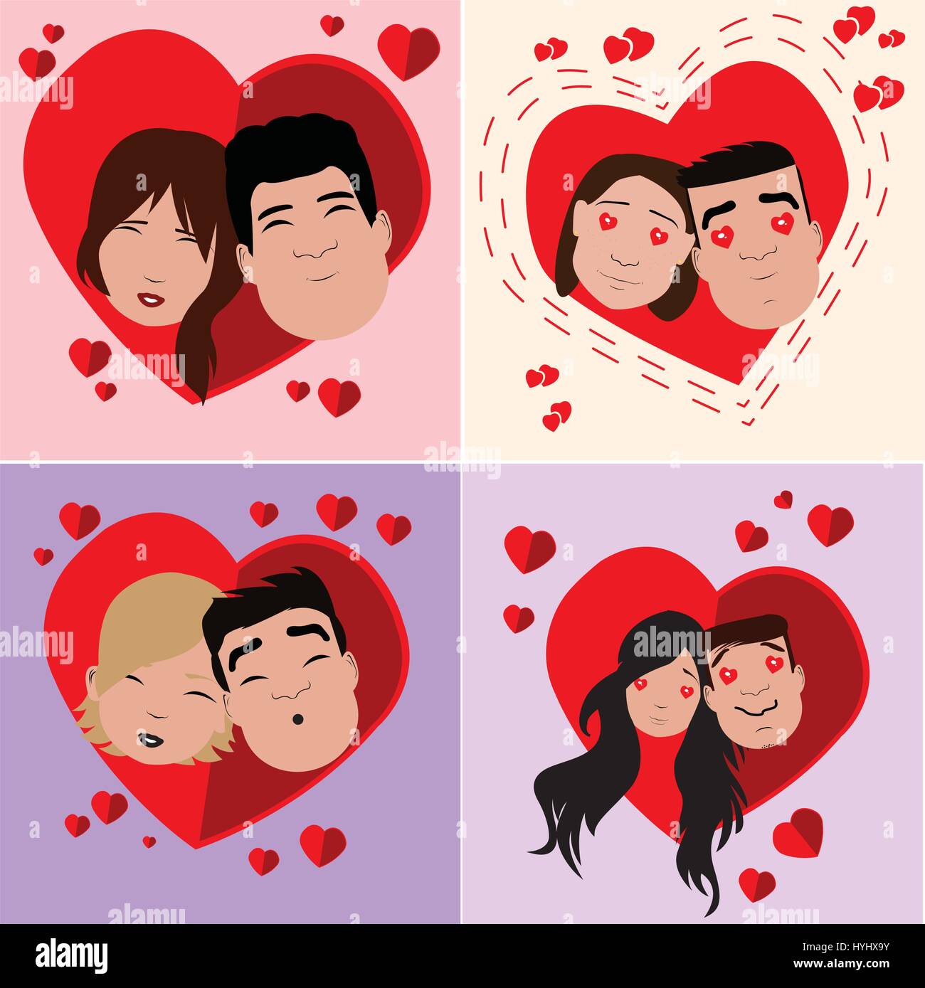 Set of in-love characters Stock Vector Image & Art - Alamy