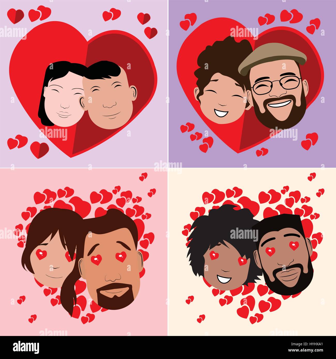 Set of in-love characters Stock Vector Image & Art - Alamy