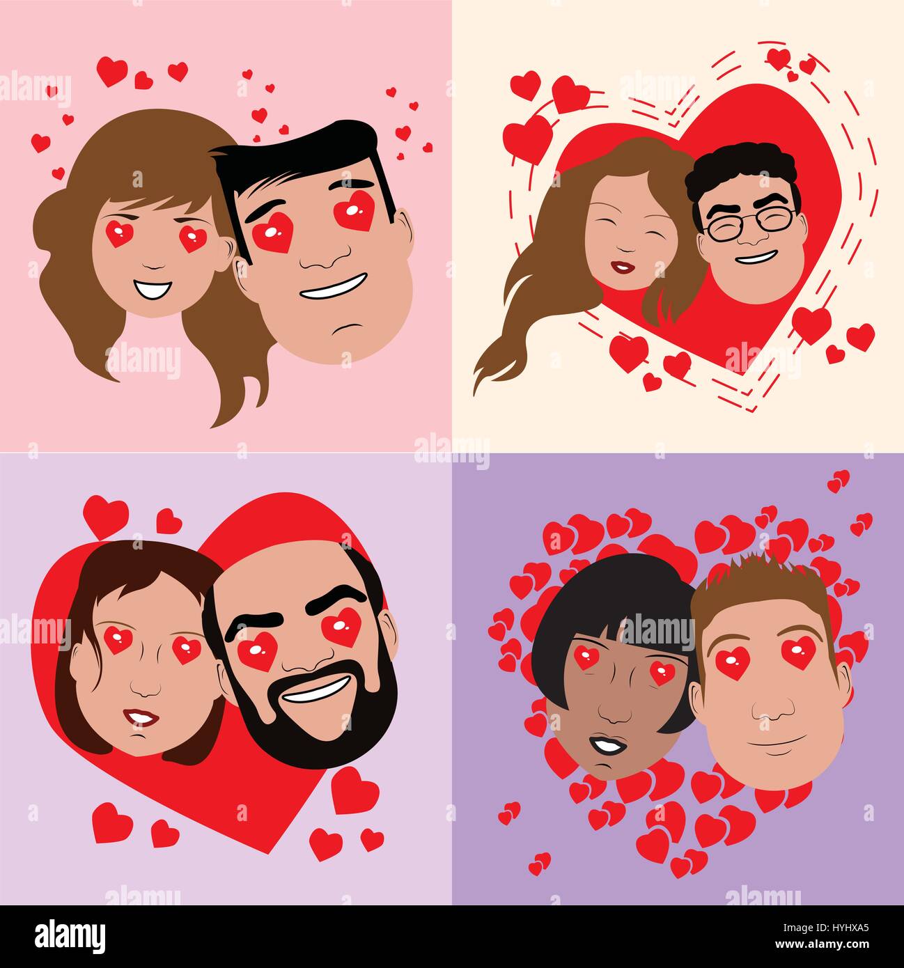 Set of in-love characters Stock Vector Image & Art - Alamy