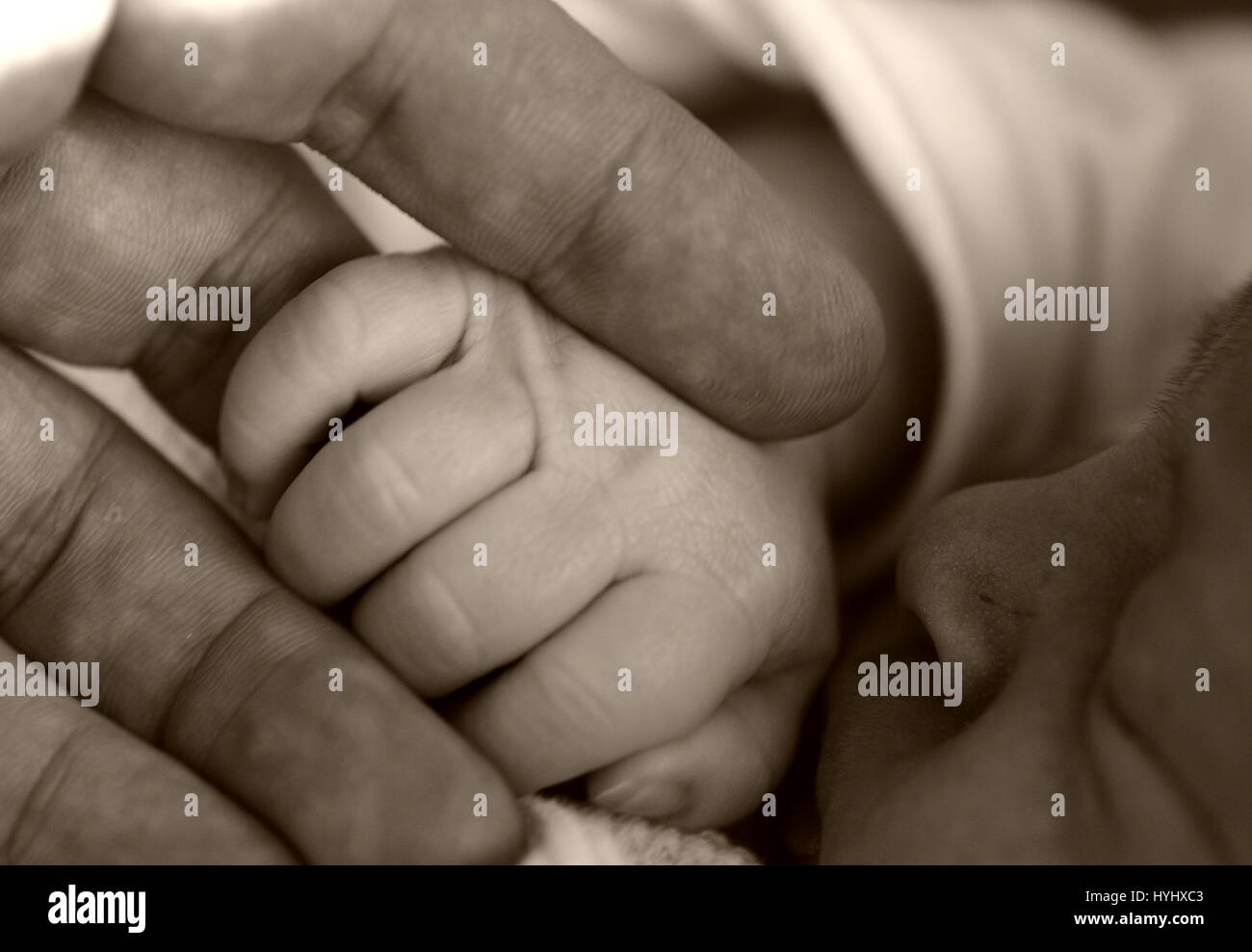 Baby grasping finger hi-res stock photography and images - Alamy