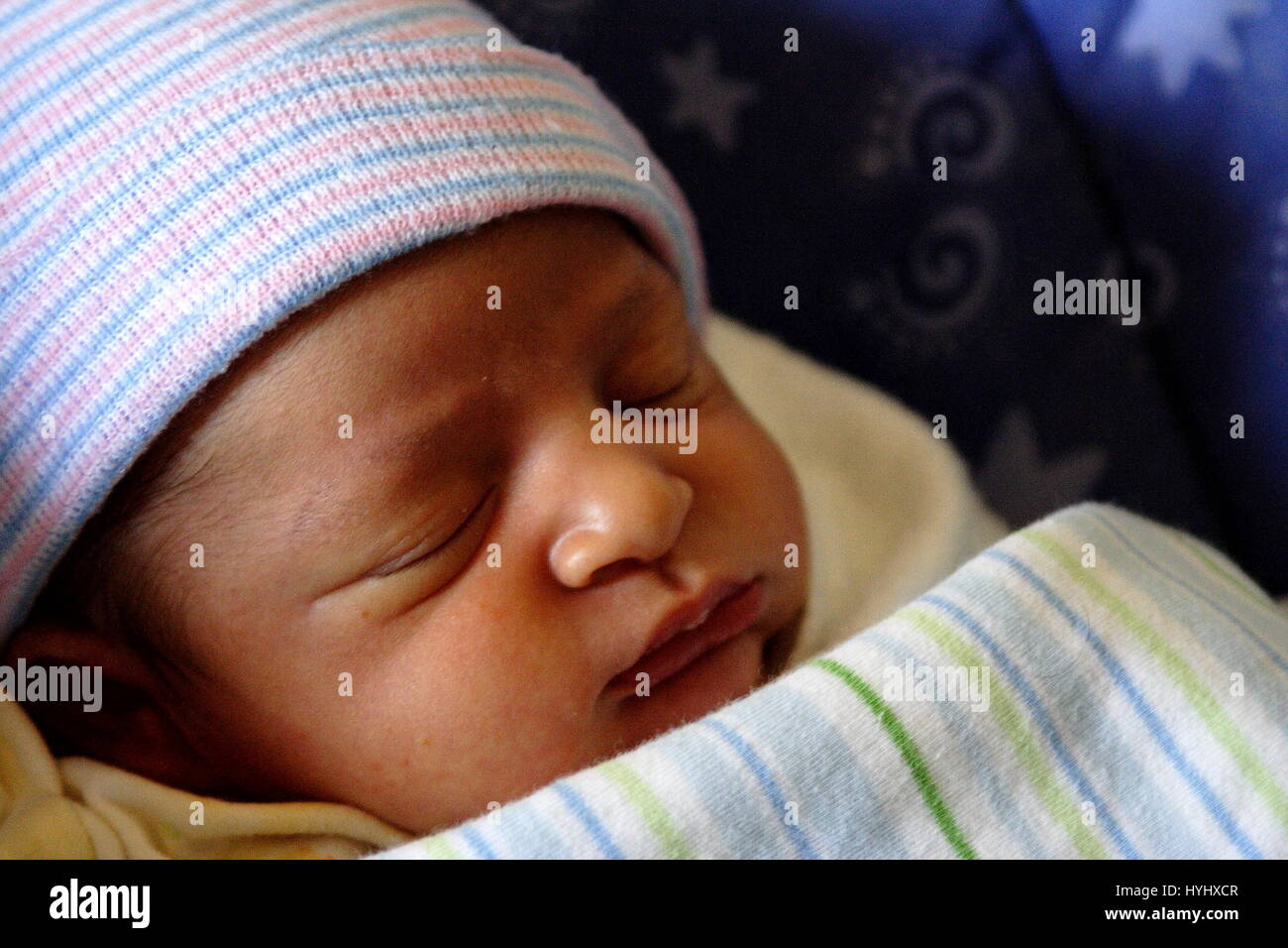 Newborn infant sleeping Stock Photo - Alamy
