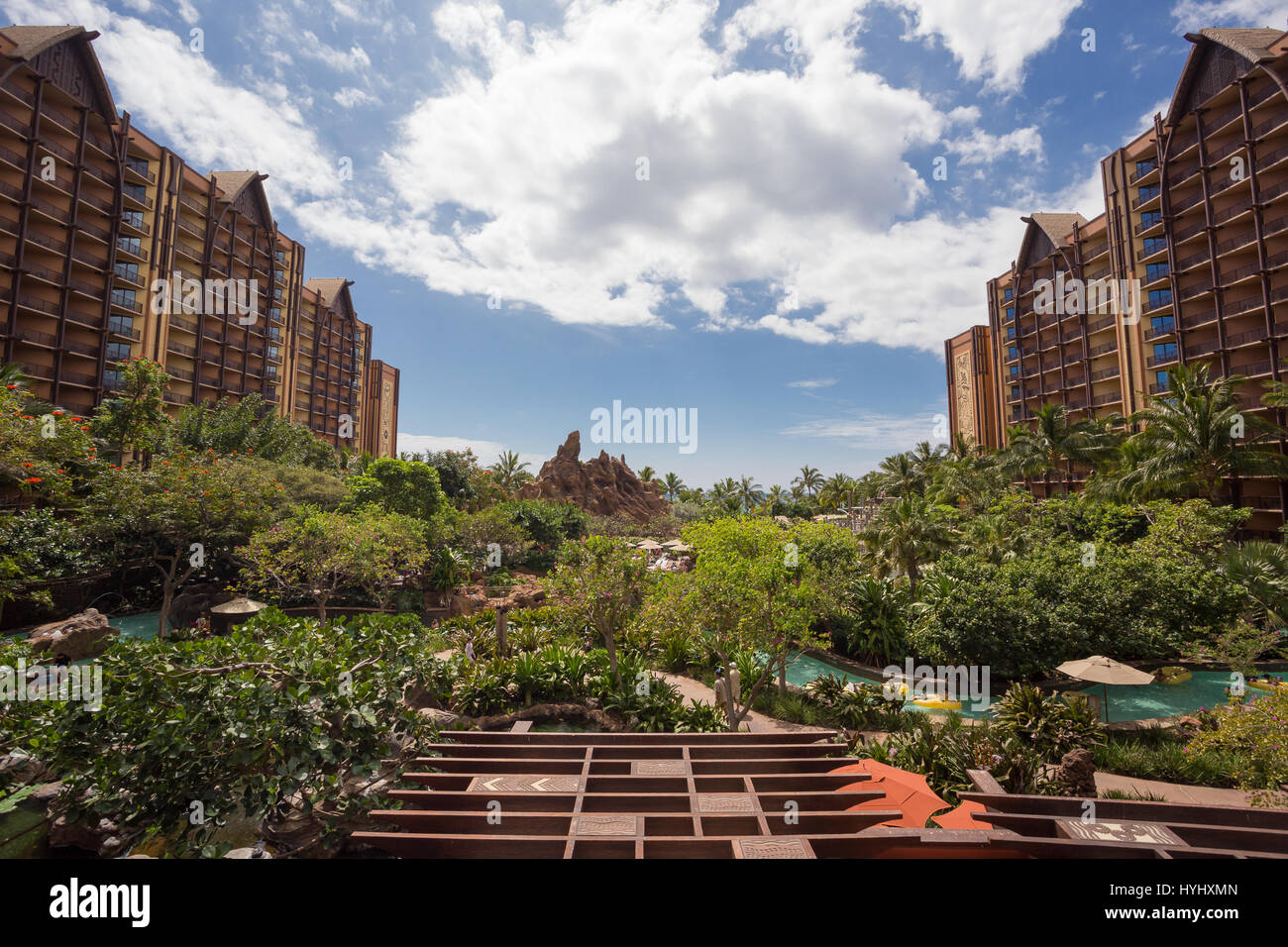 KO'OLINA, OAHU, HAWAII - FEBRUARY 26, 2017: Disney Aulani Resort, an ...