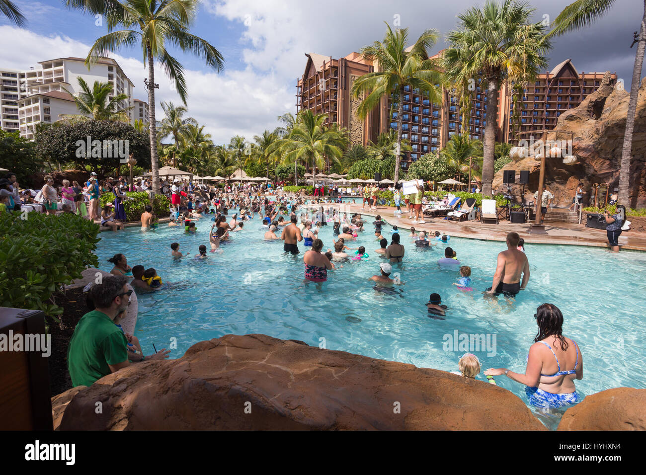 KO'OLINA, OAHU, HAWAII - FEBRUARY 26, 2017: Disney Aulani Resort, an ...