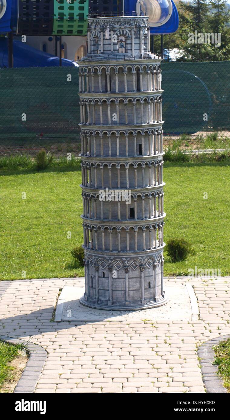 Miniature of the leaning tower of Pisa in the Amusement Park with ...