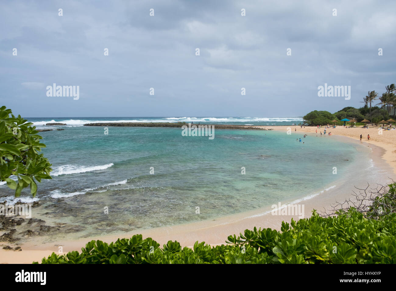 TURTLE BAY, OAHU, HAWAII - FEBRUARY 19, 2017: Backside of the famed ...